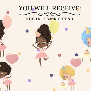 Birthday Girl Clipart - Cute Party PNG, Vector Dance Party Graphics ...