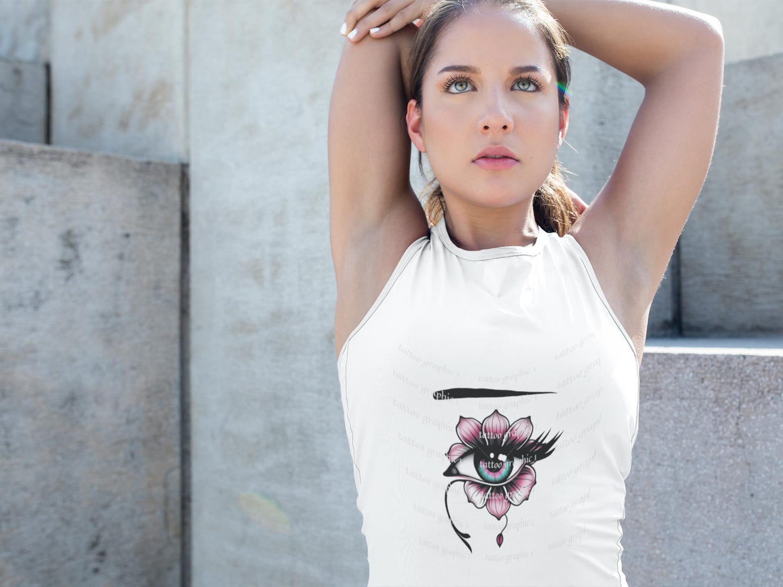 Unique Flower Eye Tattoo Design - Download High Resolution Digital Art ...