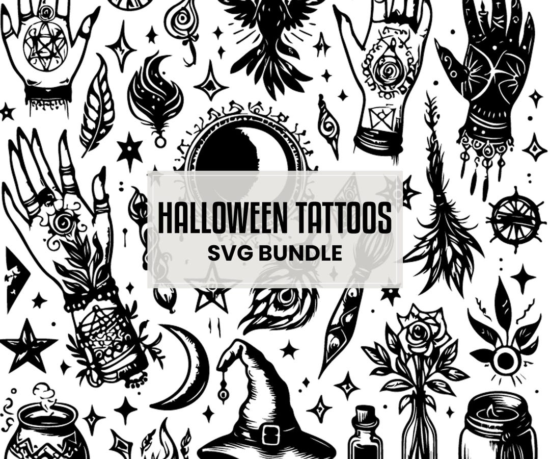 Elevate Your Tattoo Designs With Premium Halloween SVG Bundle Instant ...