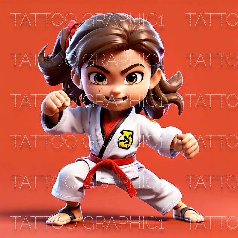 Karate Martial Arts Girl Kick PNG | Digital Cut File for Crafts, Kids ...