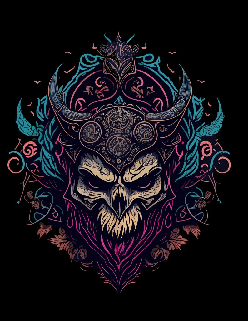 Unique Skeleton Occult Design SVG - Halloween Graphic Tee, Double-sided ...