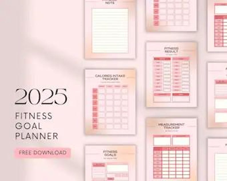 Fitness Goal Planner, 5 Pages Digital Tracker for Workout and Meal ...