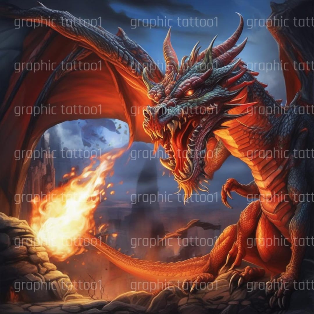 Chicano Dragon Tattoo Design Pack - 4 High-res Pngs for Tee Printing ...