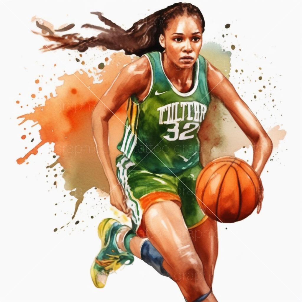 Watercolor Female Basketball Clipart, 35 High Quality Images ...