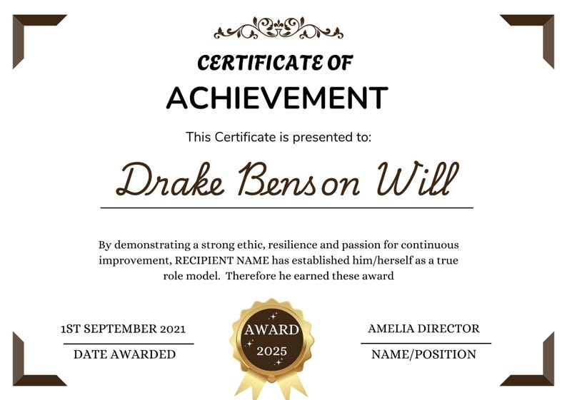 Editable Certificate of Achievement Template | Professional ...