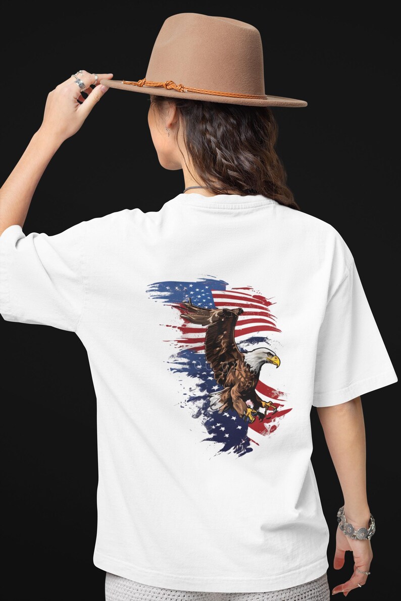 Eagle Clipart PNG With USA Flag Wings, Patriotic Sublimation Design ...