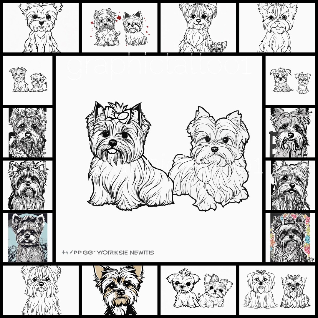 Yorkshire Terrier PNG Bundle 45 Digital Crafts Designs Transparent ...