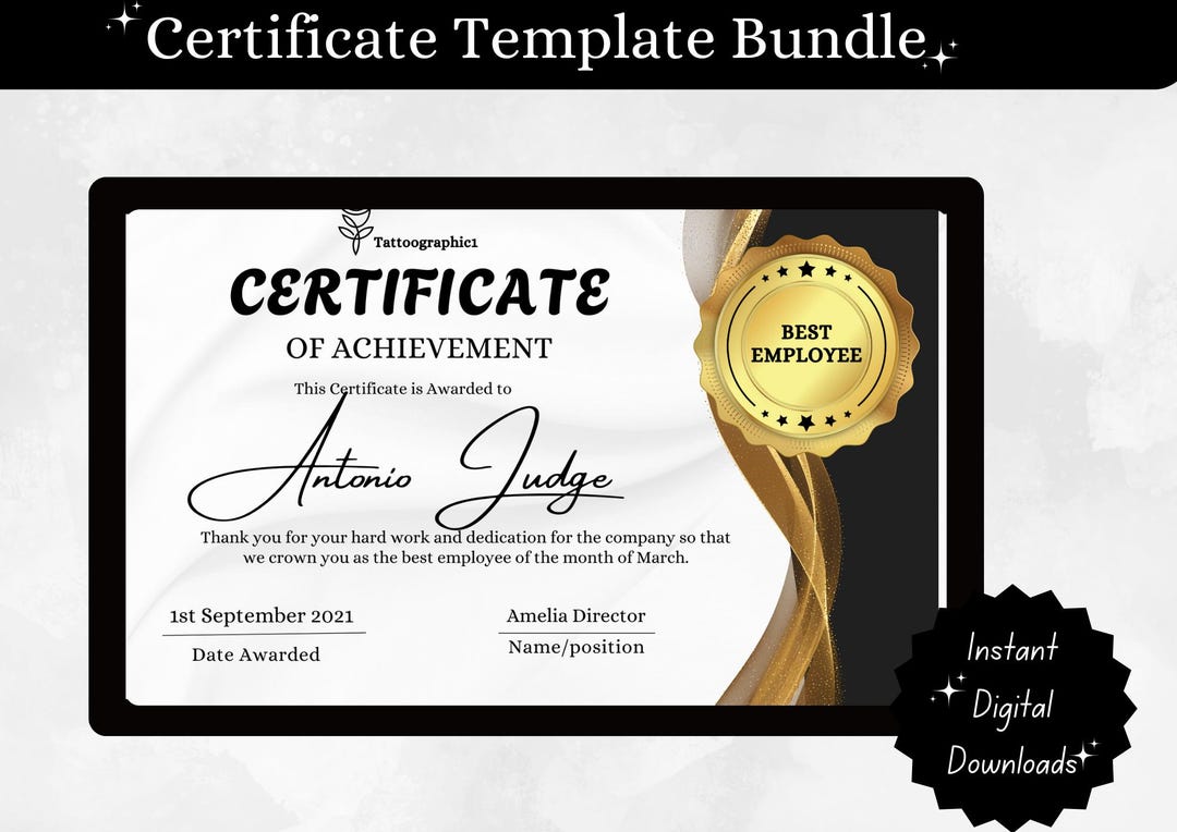 Editable Certification Template for Professional Awards - Customizable ...