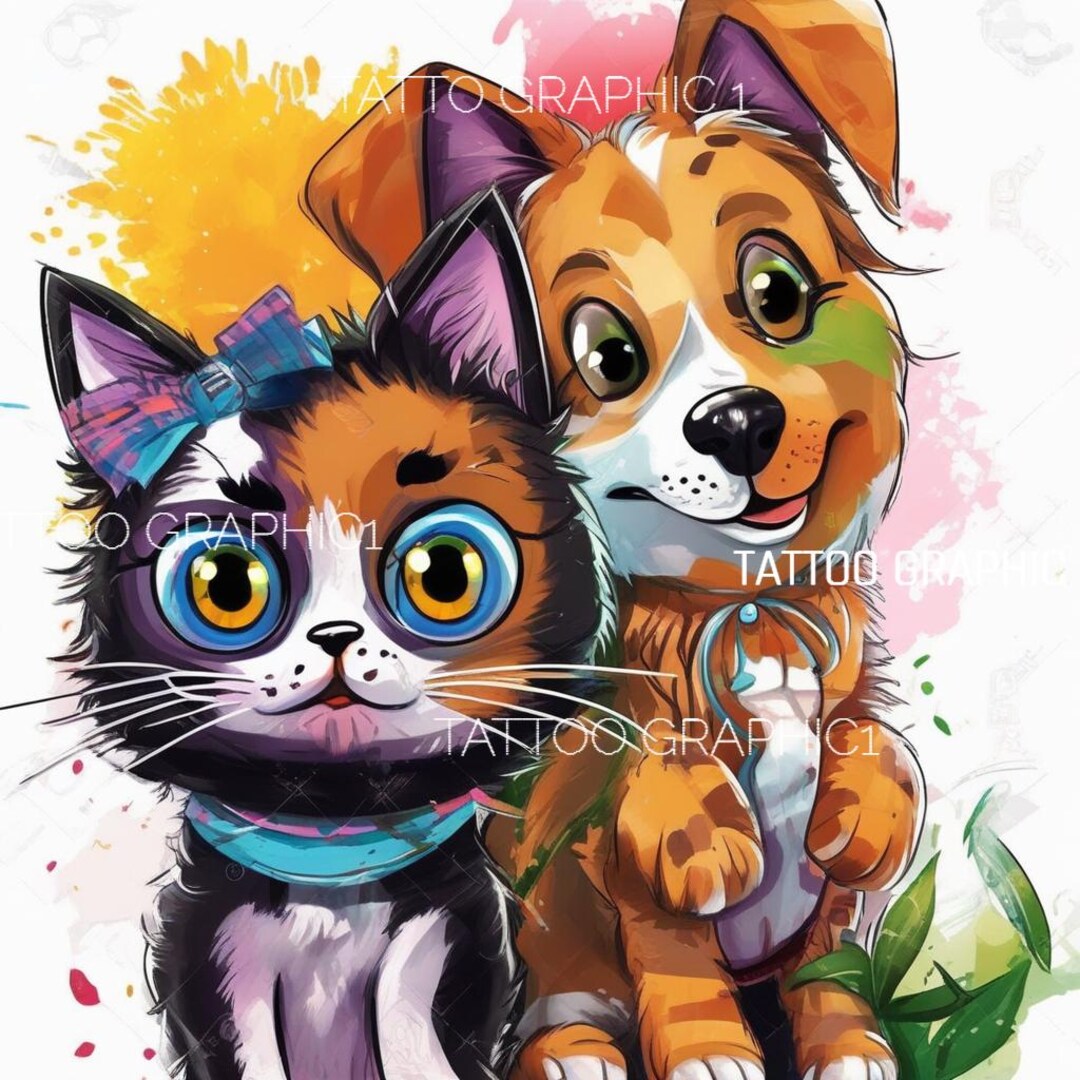 Animal Friends Clipart Set | Cute Cat & Dog Illustrations for Nursery ...