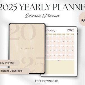 15 Pages 2025 Yearly Planner || Customizable Digital Year Planner ...