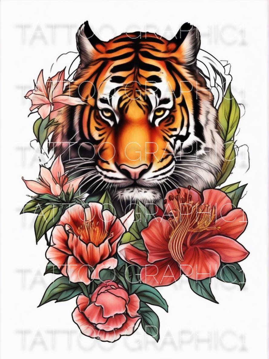 Tiger Tattoo Design for Women | Downloadable Outline Stencils ...