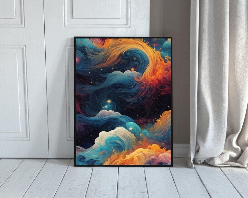 Cloud Swirl Wall Art | Modern Abstract Sky-themed Decor | Printable ...