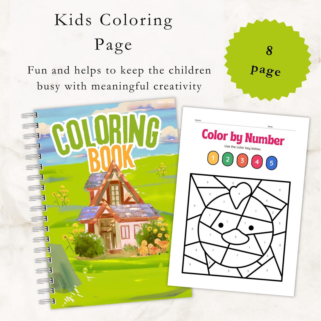 Kids Coloring Book - 8 Page Printable Fun & Educational Coloring Pages ...