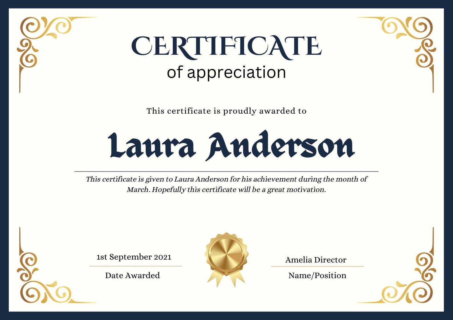 Editable Certification Template for Professional Award | Customizable ...