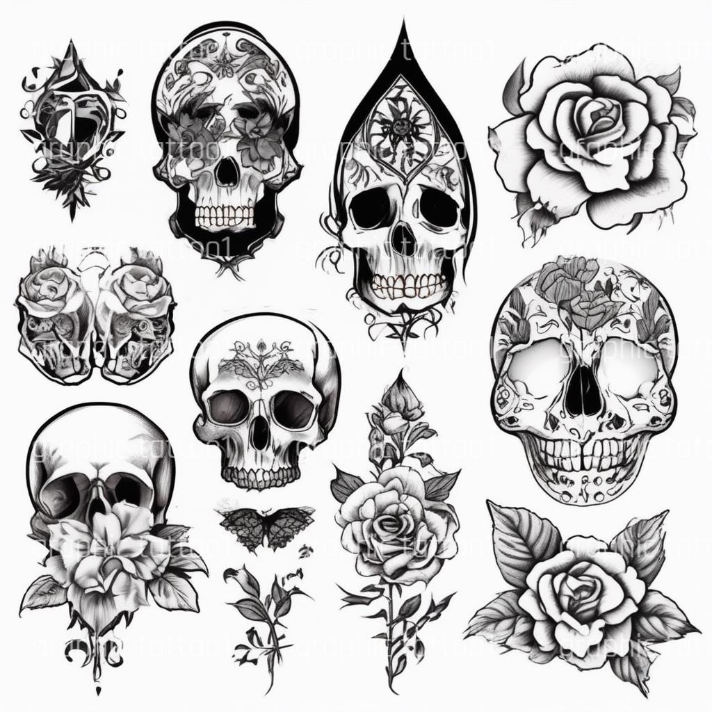 Gothic Skull SVG and Witchy Floral Skull PNG Design | Spooky Mama ...