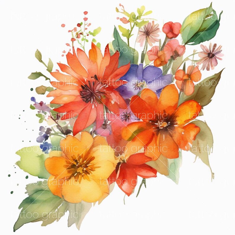 12 Watercolor Flowers Clipart Bundle - High Quality Pngs for Digital ...