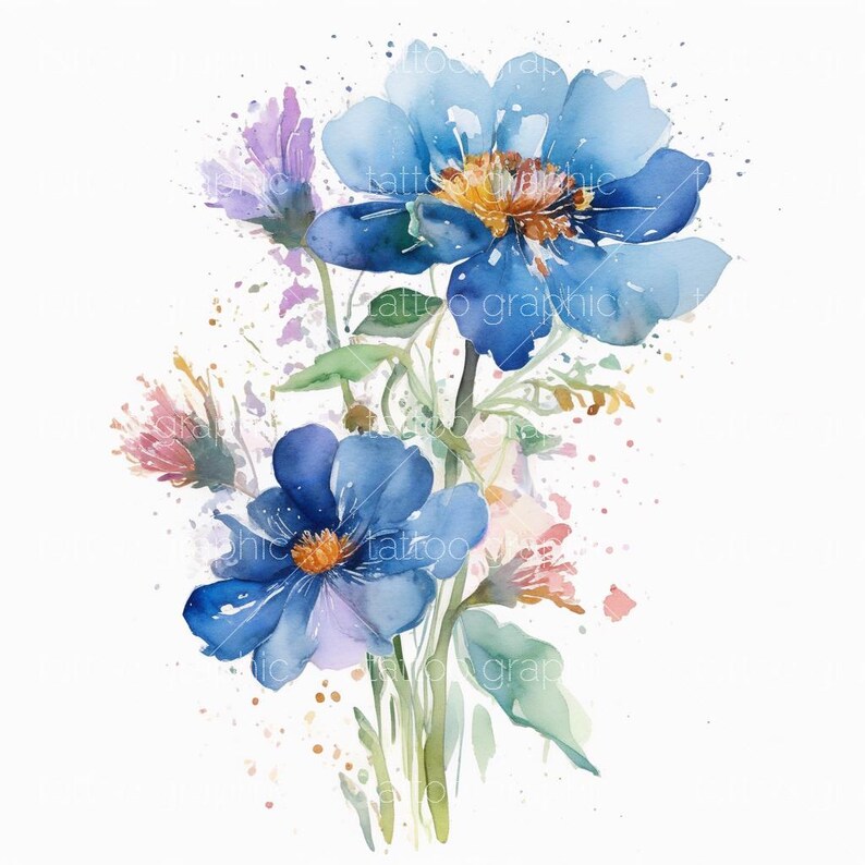 Watercolor Flowers Clipart Bundle - High Quality Pngs for Digital ...