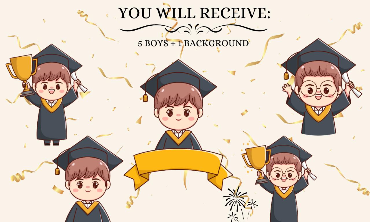Little Cute Graduate Clipart, Graduation PNG, Celebrate Arts, Vector ...
