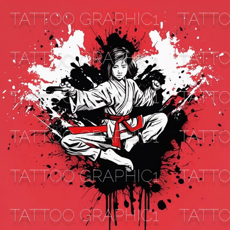 Karate Martial Arts Girl Kick PNG Digital Cut File for Crafts, Kids ...