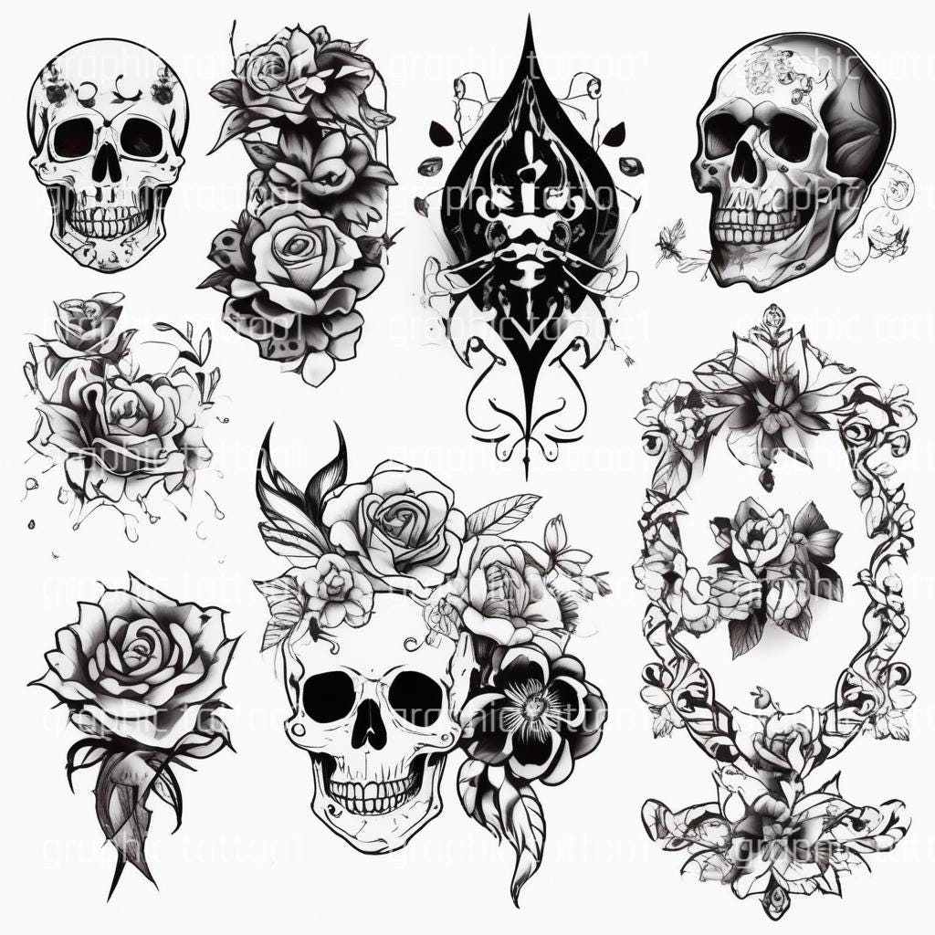 Gothic Skull SVG and Witchy Floral Skull PNG Design | Spooky Mama ...