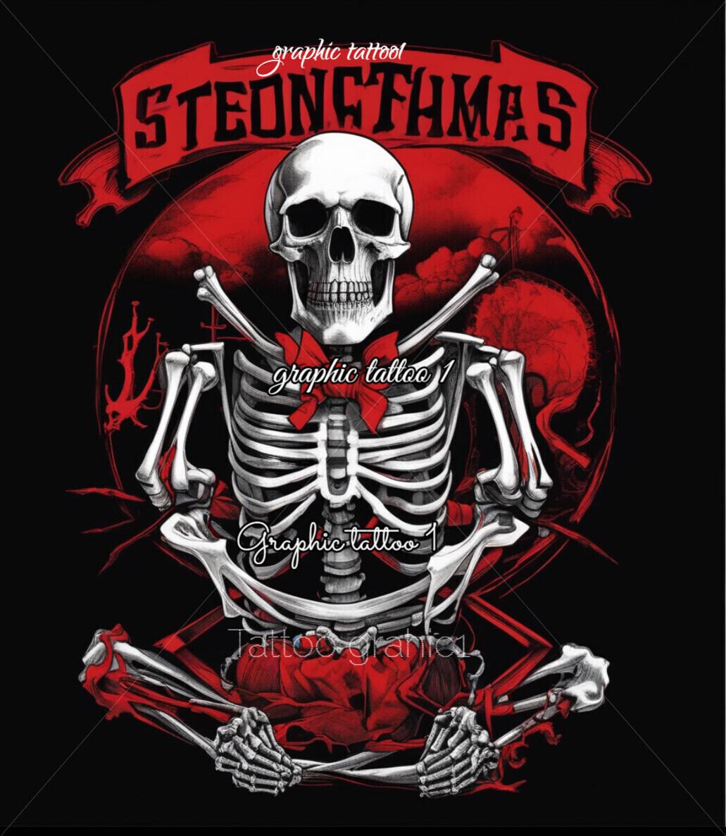 Gothic Skull Tattoo Art and PNG Bundle | Halloween , Boho, Funny ...