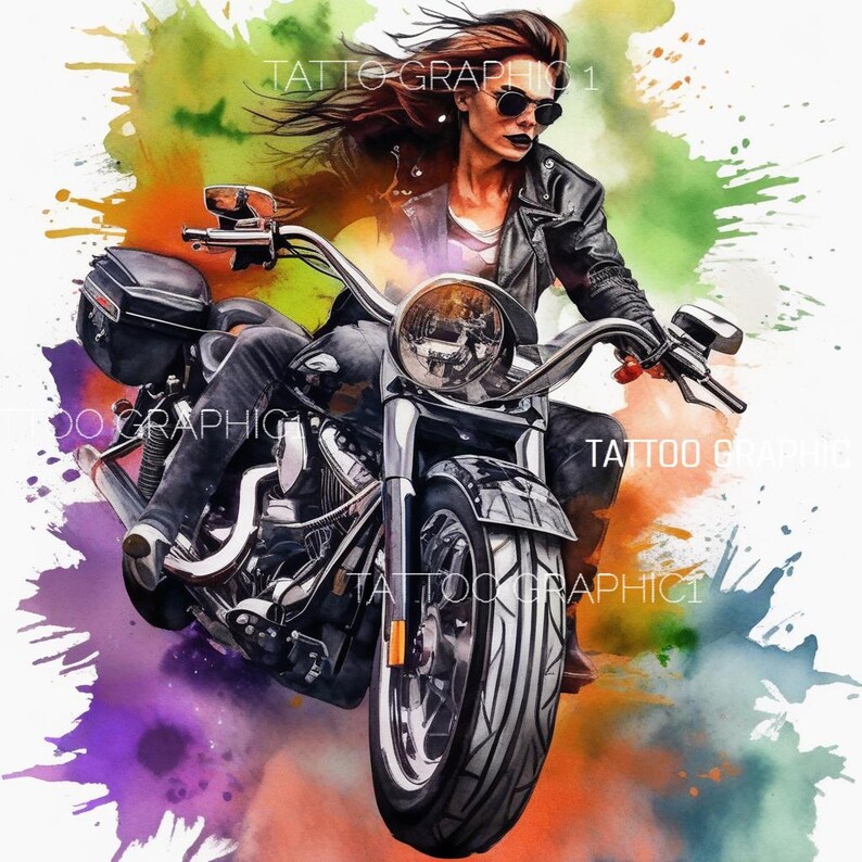 Harley Sublimation Art Bundle - 10 Vintage Motorcycle Designs, Biker ...