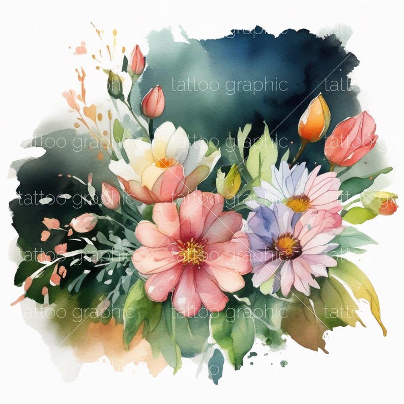 12 Watercolor Flowers Clipart Bundle - High Quality Pngs for Digital ...