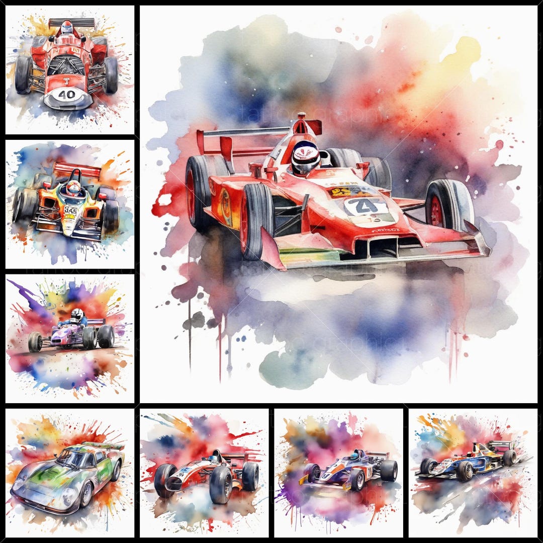 15 Racing Car Clipart - High Quality Jpgs - Digital Downloads ...
