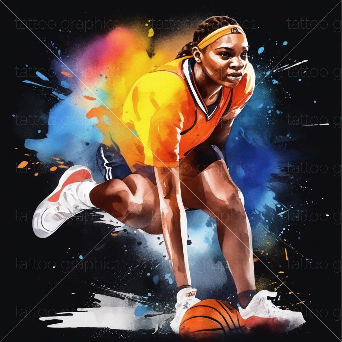 Watercolor Female Basketball Clipart, 35 High Quality Images ...