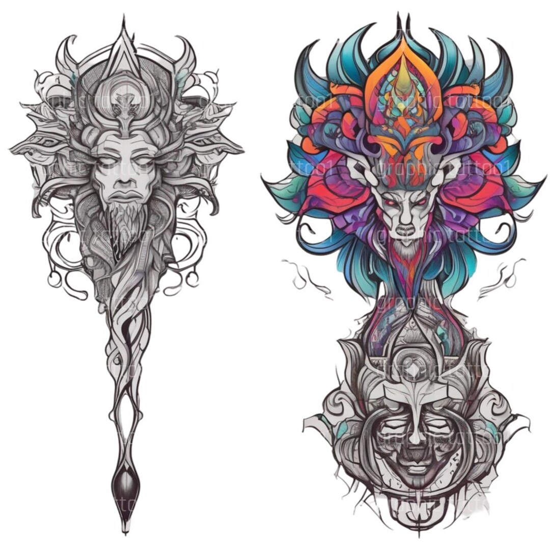 2 Premium SVG PNG Tattoo Design Bundle for Professional Artists ...