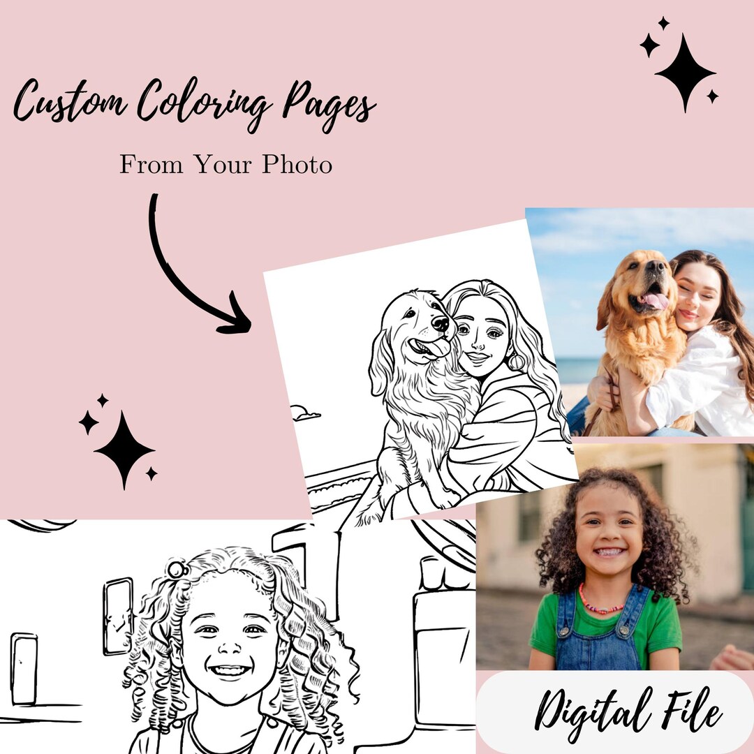Custom Coloring Book Pages, Printable Coloring Book, Gift for Kids ...