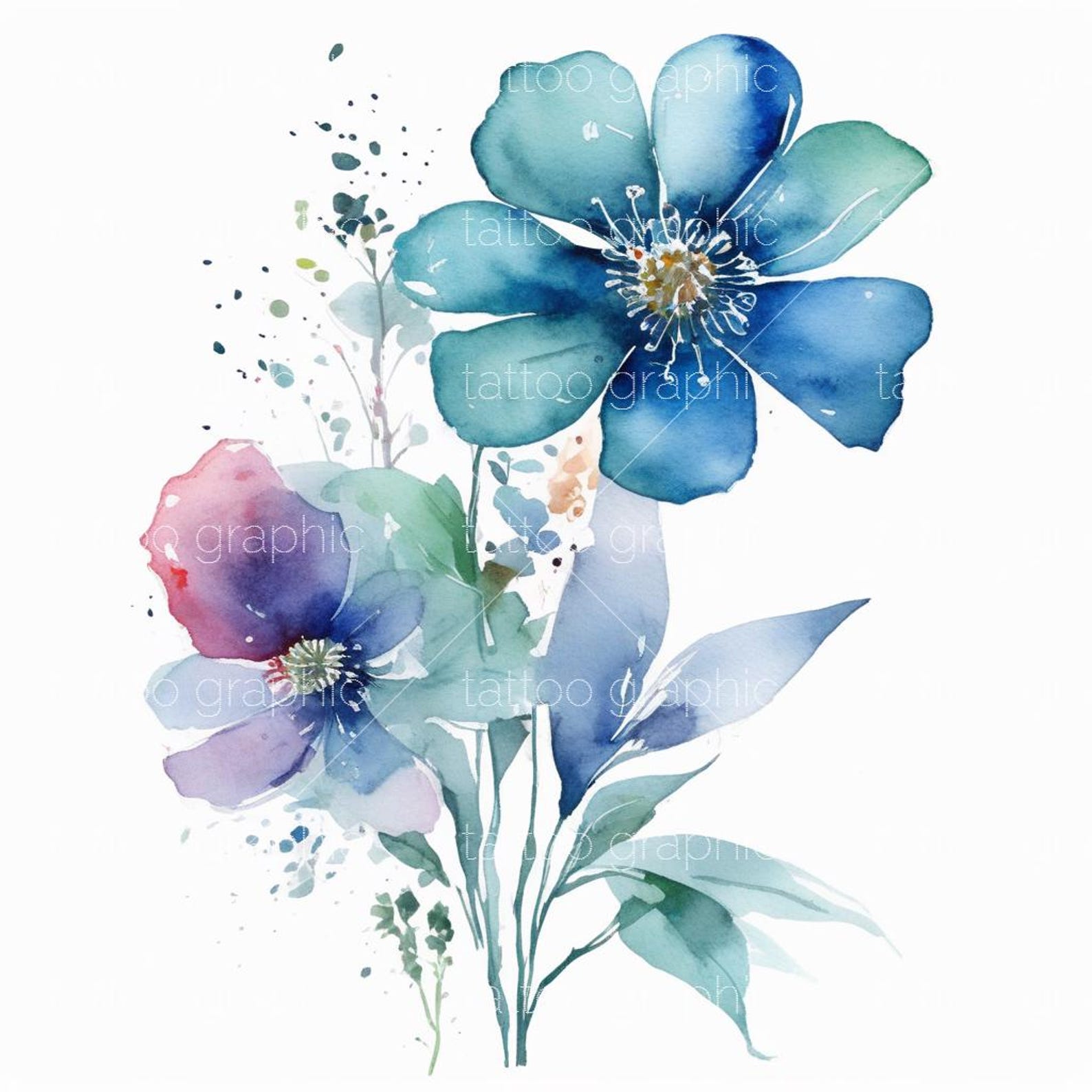 Watercolor Flowers Clipart Bundle - High Quality Pngs for Digital ...