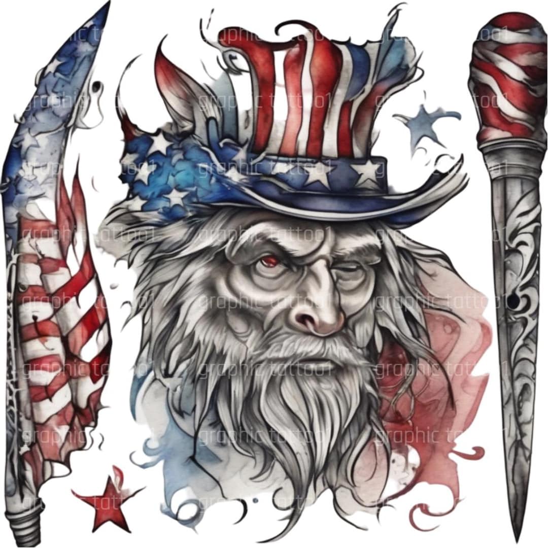 American Men Patriotic Digital Designs SVG/PNG | USA Flag Retro Art for ...