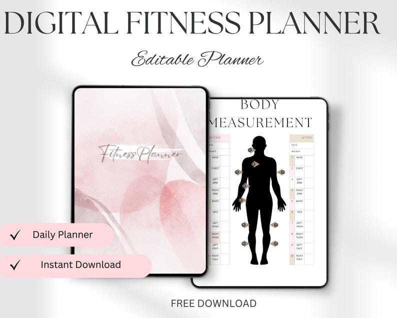 Fitness Planner Bundle for Health Goals: Weight Loss Tracker, Workout ...