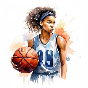 Watercolor Female Basketball Clipart, 35 High Quality Images ...