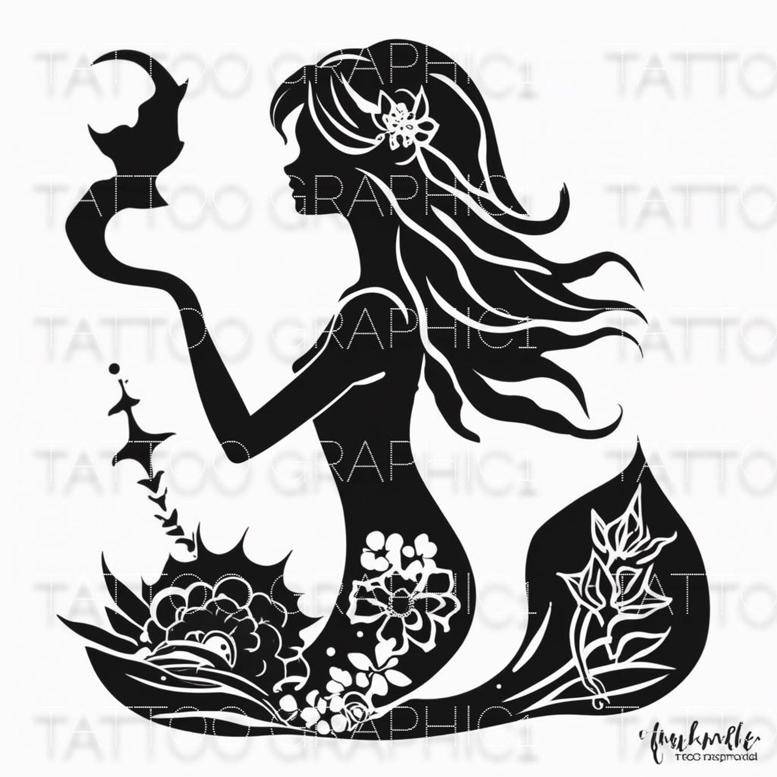 Mermaid Cut Files - 10 Mermaid SVG Clipart & Silhouette Designs for ...