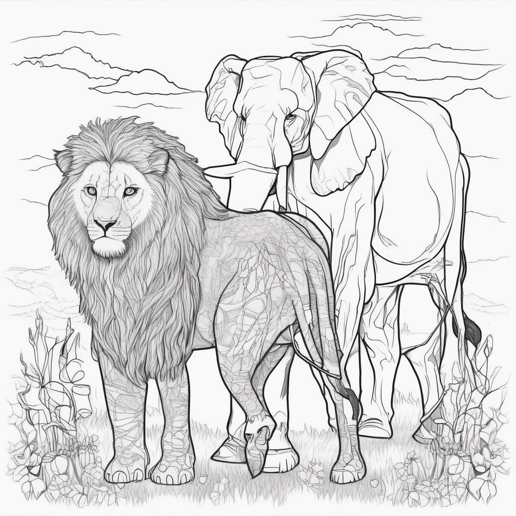 100 Animals Coloring Book - Adult Coloring Book With Lions, Elephants ...