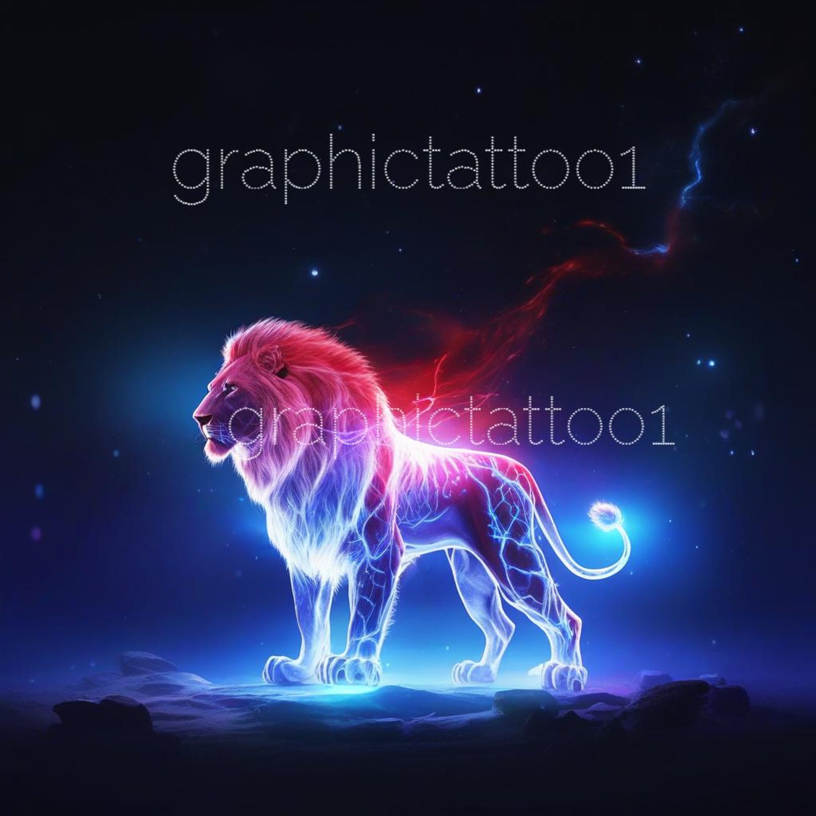 Bold Lighting Lion PNG - Perfect for Sublimation & Crafts Digital Down ...
