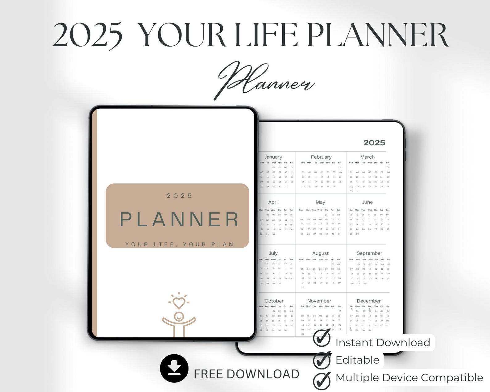 2025 Modern Life Planner || 76 Pages Life Journal || Digital Download ...