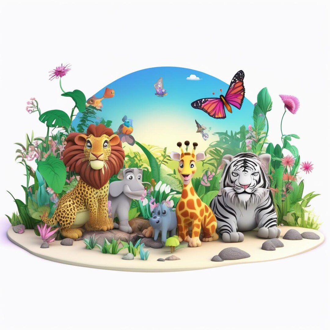 100 Floral Safari Animals Coloring Book, Printable African Animal ...
