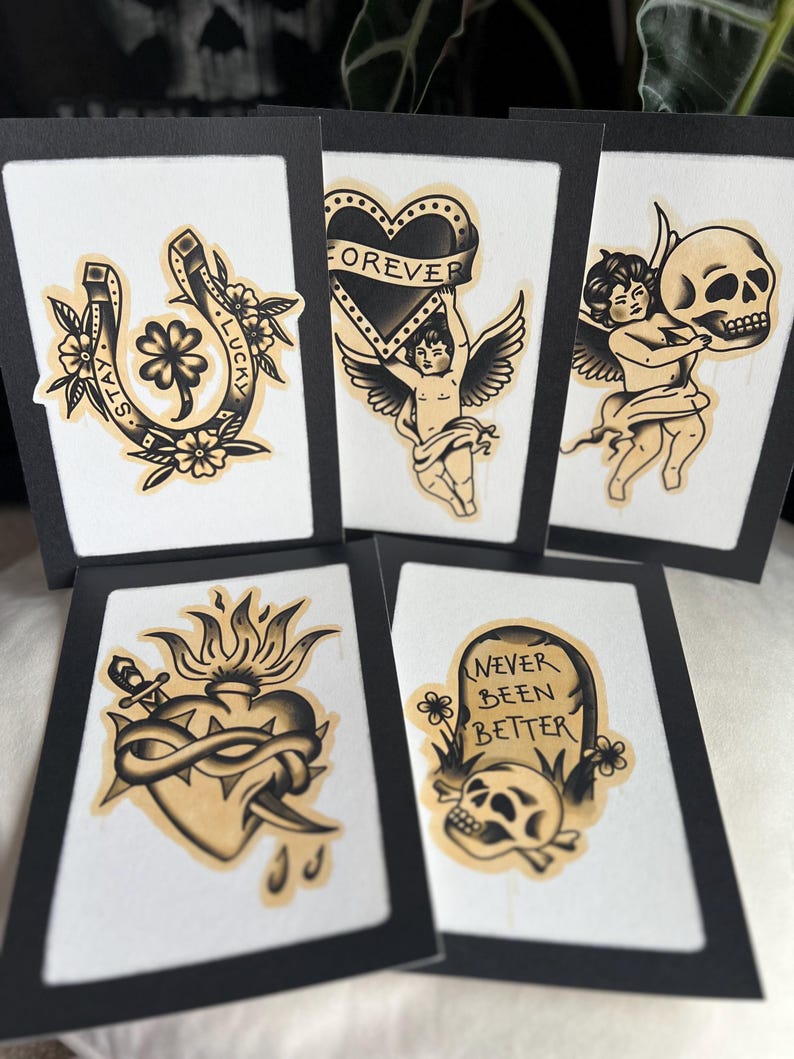 Lucky Horseshoe & Clover Traditional Tattoo Design Print With ‘stay ...