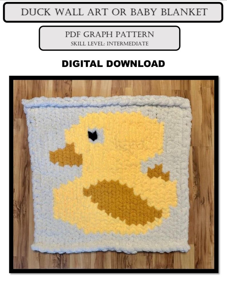 Duck Graph Pattern Wall Art Tapestry or Baby Blanket, Graph Pattern ...