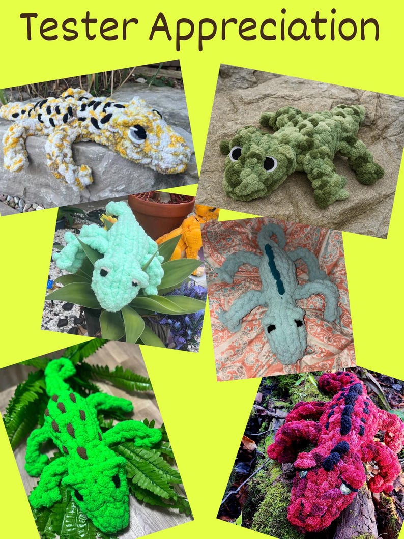 Lyle the Lizard, (no Video Tutorial), Intermediate Snuggler PDF Pattern ...