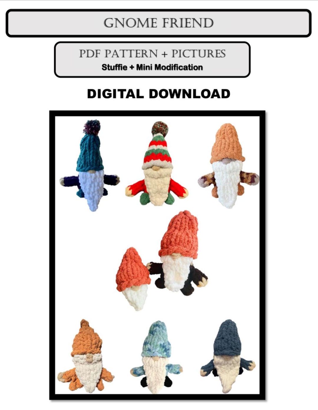Gnome Friend + Mini Gnome Friend, (no Video Tutorial) Intermediate PDF ...