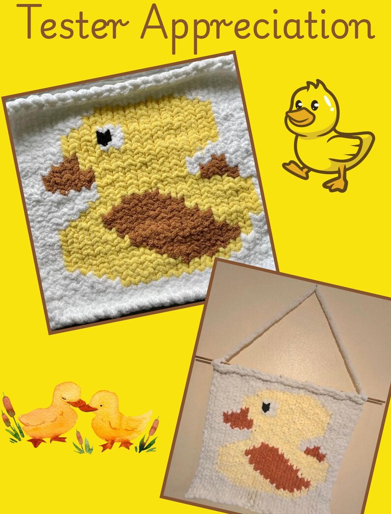Duck Graph Pattern Wall Art Tapestry or Baby Blanket, Graph Pattern ...