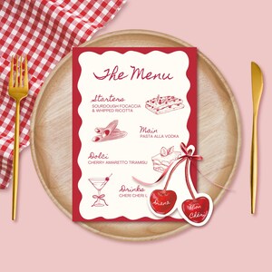 Mon Chéri Menu and Matching Place Card Set – Elegant Wedding Table ...