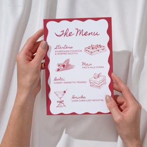 Mon Chéri Menu and Matching Place Card Set – Elegant Wedding Table ...