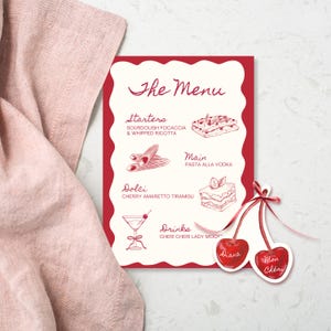 Mon Chéri Menu and Matching Place Card Set – Elegant Wedding Table ...