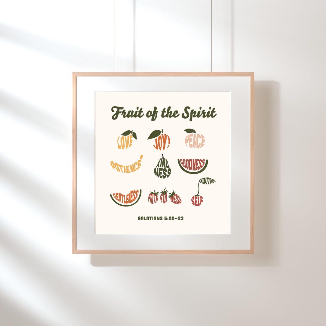 Fruit of the Spirit Digital Print | Christian Art | Bible Verse Decor ...