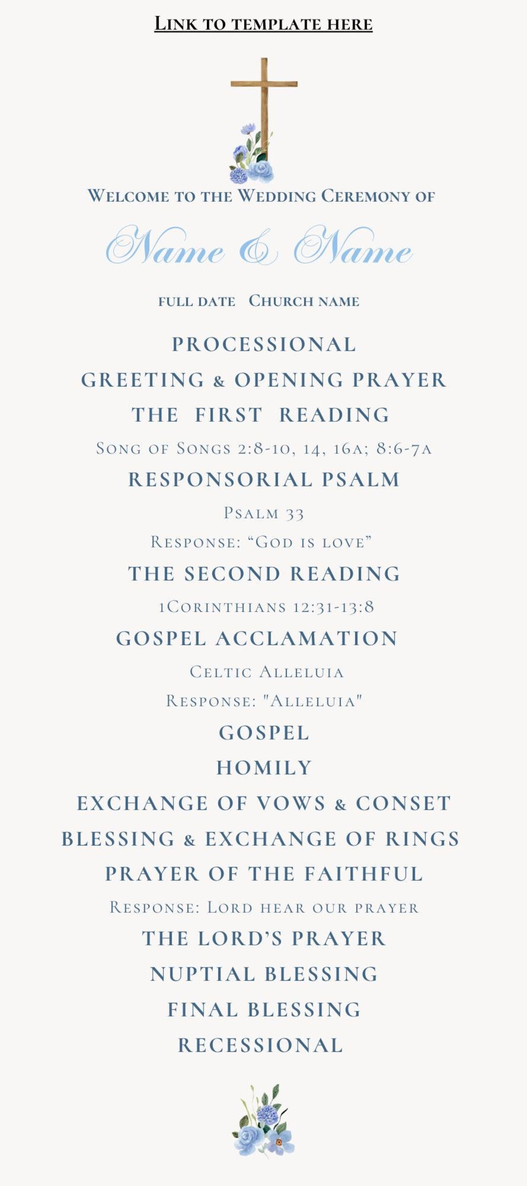 Personalized Catholic Wedding Program - Etsy